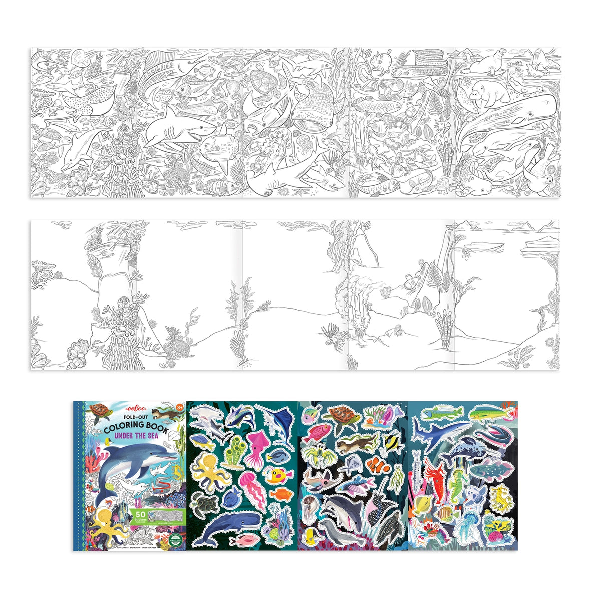 Eeboo Under the Sea Fold-Out Coloring Book with Stickers – mum & me ...